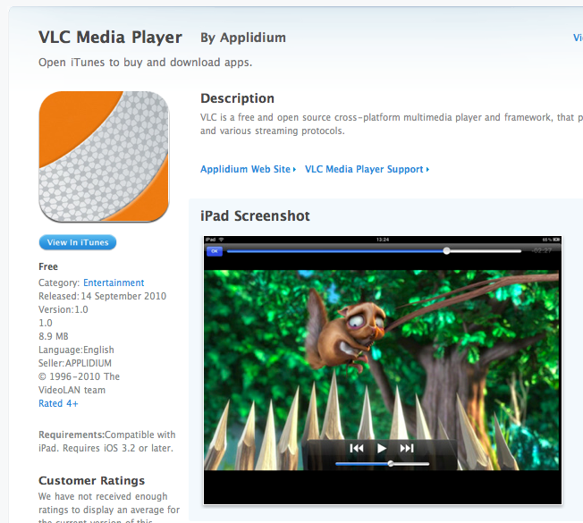 VLC för iPad godkänd av Apple. Inte i den svenska än dock. | Feber / iPad