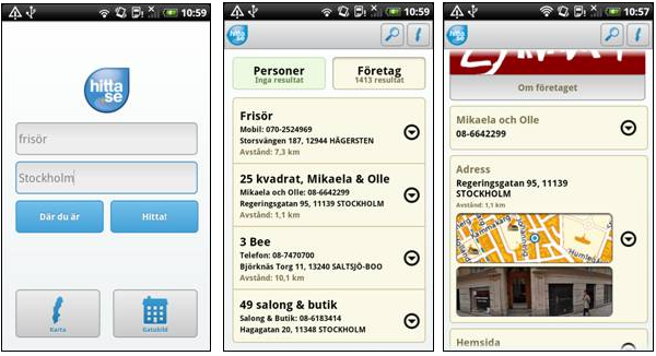 Hitta.se till Android. Nu kan du leta efter folk i din Android-mobil ...