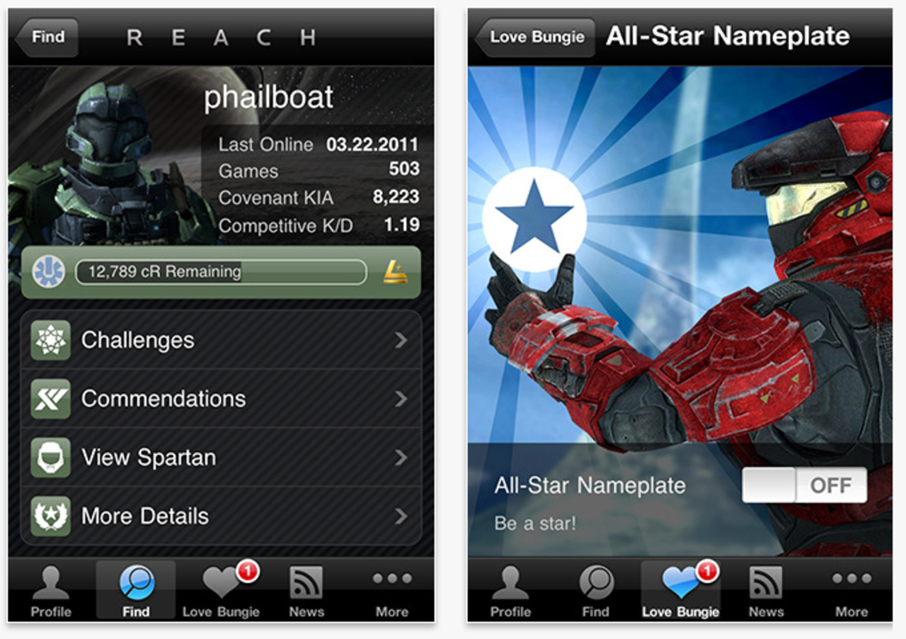 Gratis Bungie-app för iPhone. Kolla din Halo: Reach-statistik i ...
