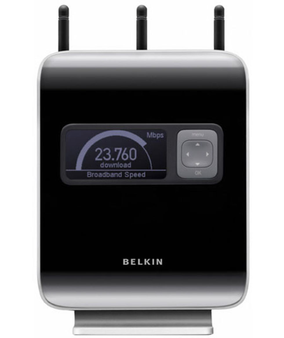Belkin N1 Vision - router med skärm. Visar hastighet och bandbredd ...