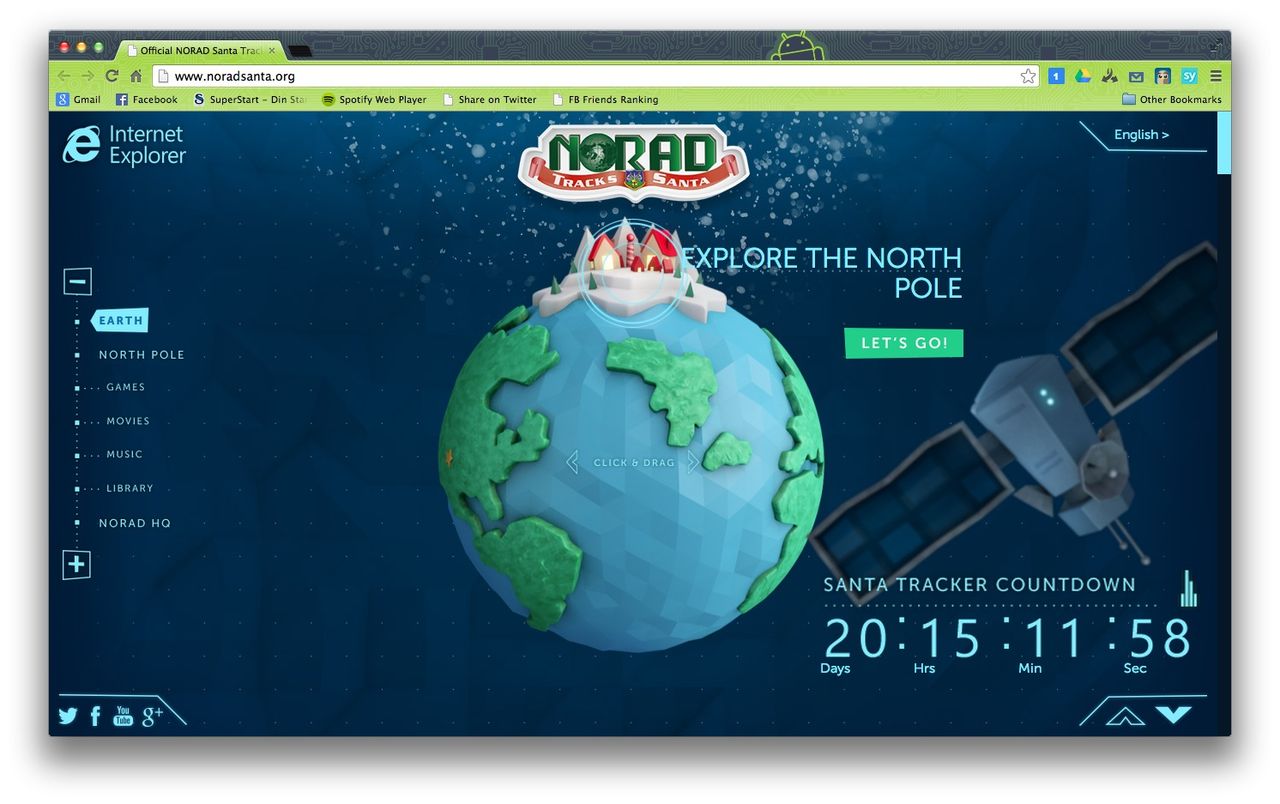 Microsoft och NORAD följer tomten i jul. Håll koll på när han besöker dig. | Feber / Webb