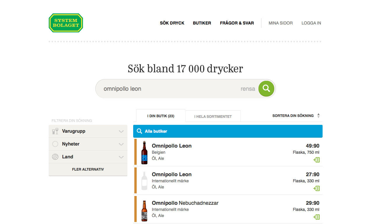 Systembolaget lanserar ny sajt. Blir mobilvänlig. | Feber / Webb Systembolaget lanserar ny sajt. Blir mobilvänlig. | Feber / Webb
