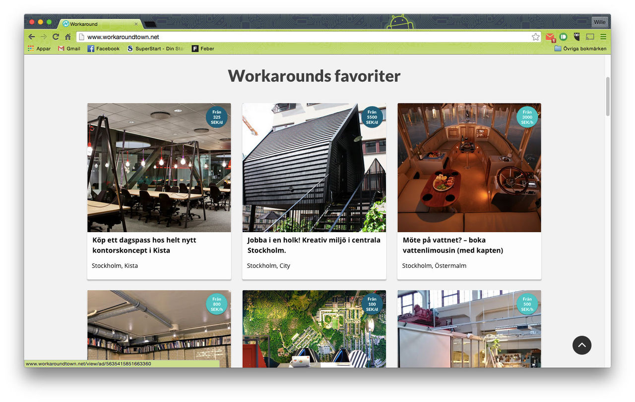 Workaround är Airbnb för arbetsplatser. Hitta en kontorsplats smidigt. | Feber / Webb