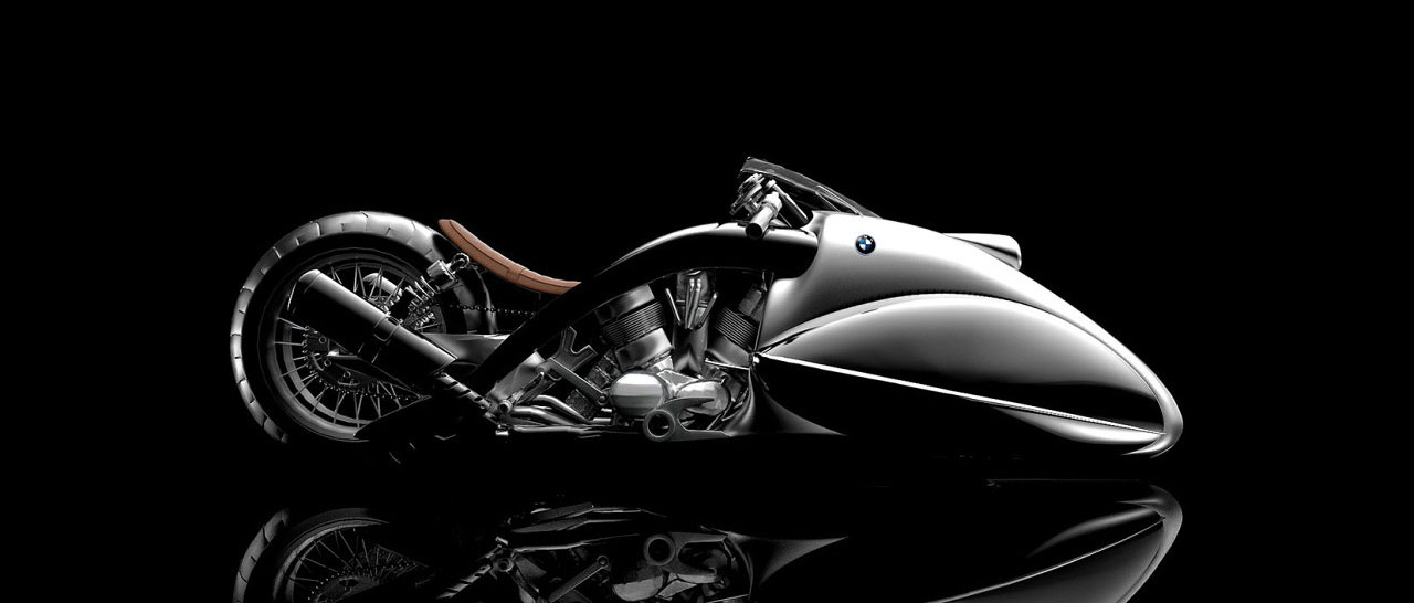 Rendering på snabb strömlinjeformad motorcykel. Perfekt för saltöknen ...