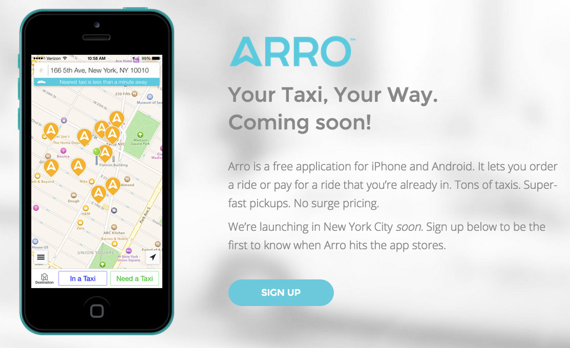 Arro är en app för att fixa taxi i New York. De gula taxibilarnas svar ...