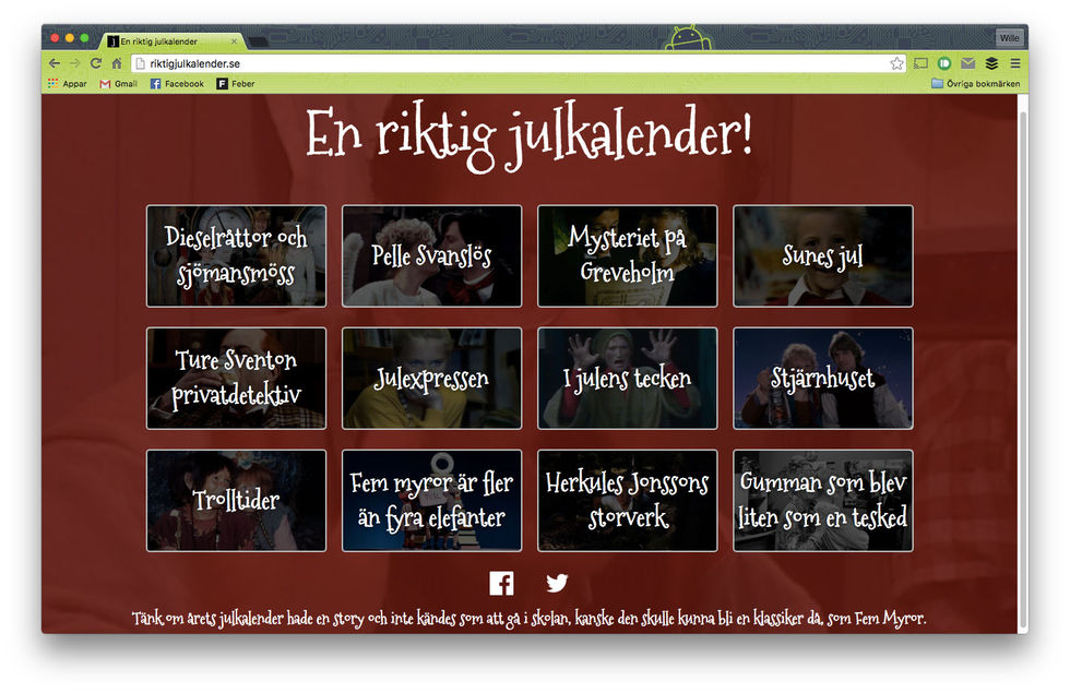 Kolla in gamla julkalendrar. En riktig julkalender samlar några ...
