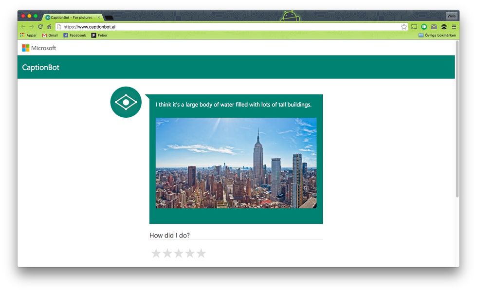 Microsoft CaptionBot försöker gissa vad bilder föreställer. Ytterligare ...