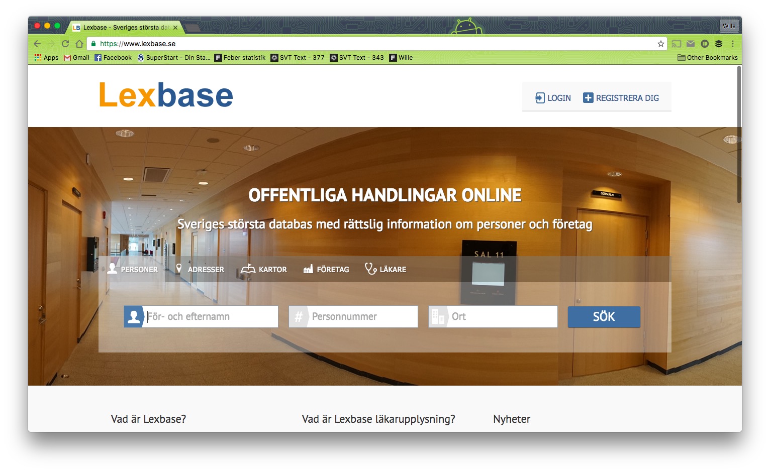 Förslag om att Lexbase inte längre ska skyddas av grundlagen. Sajten ...
