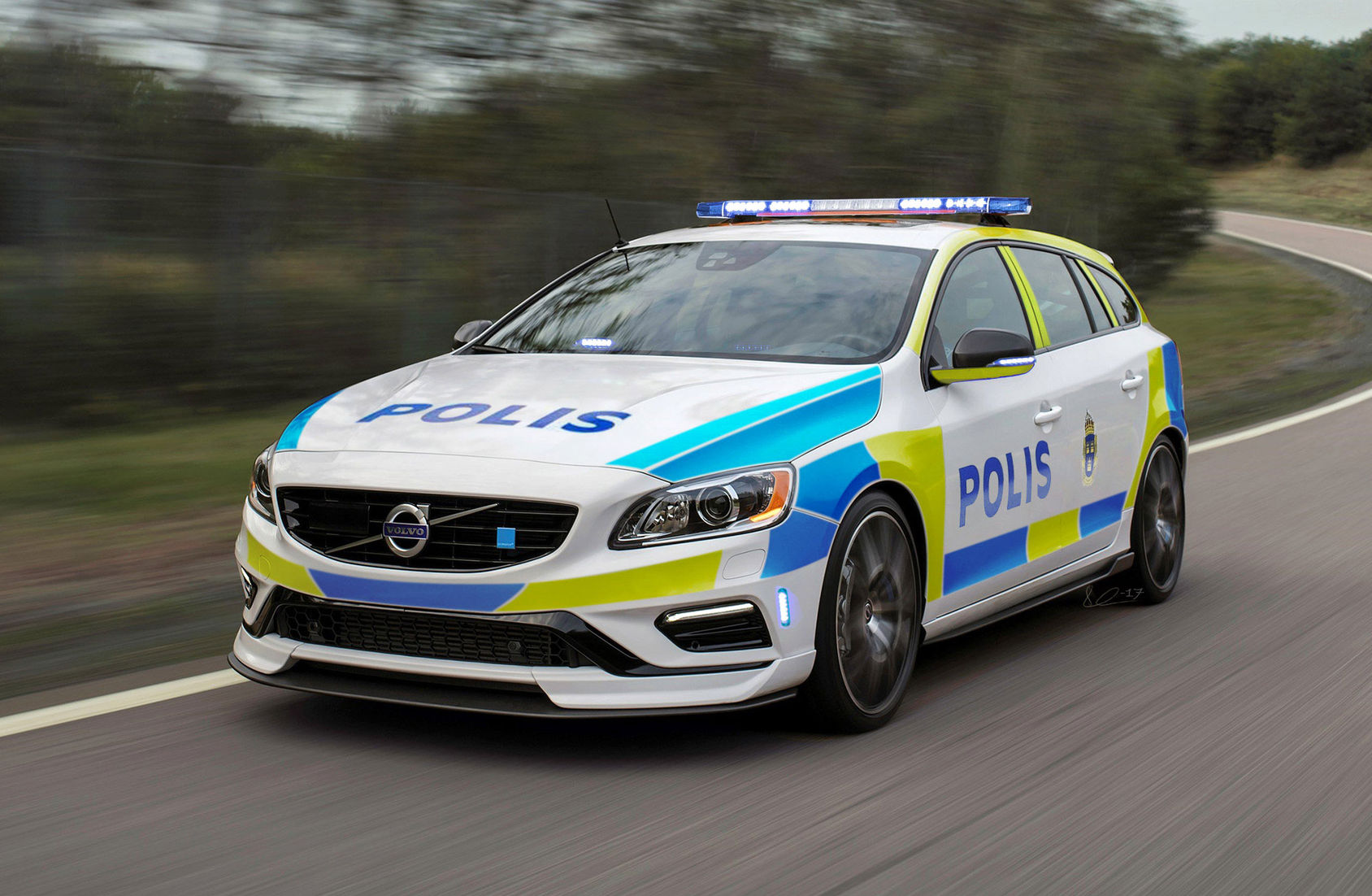 En polisbil i raketform! Så här skulle en polisbil se ut i Polestar ...