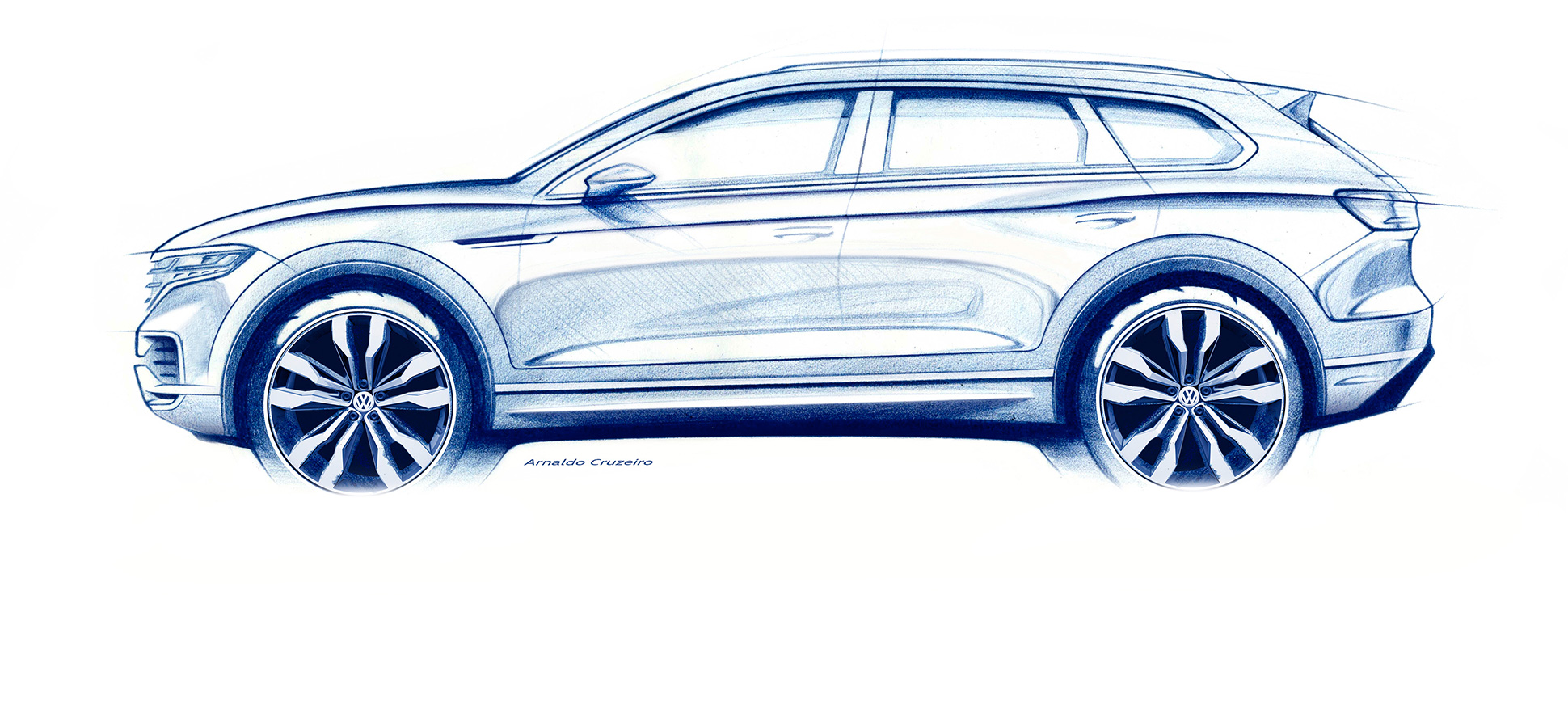 Volkswagen visar skiss på nya Touareg. Har världspremiär i Peking ...