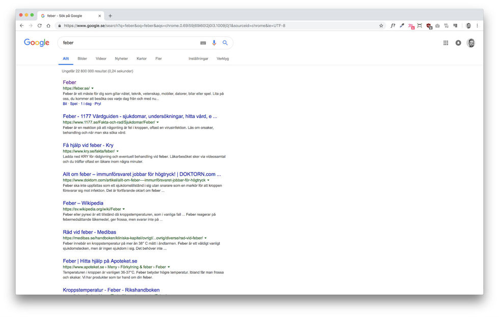 Google verkar testa ny design på sin sökmotor. Blir lite mera likt ...