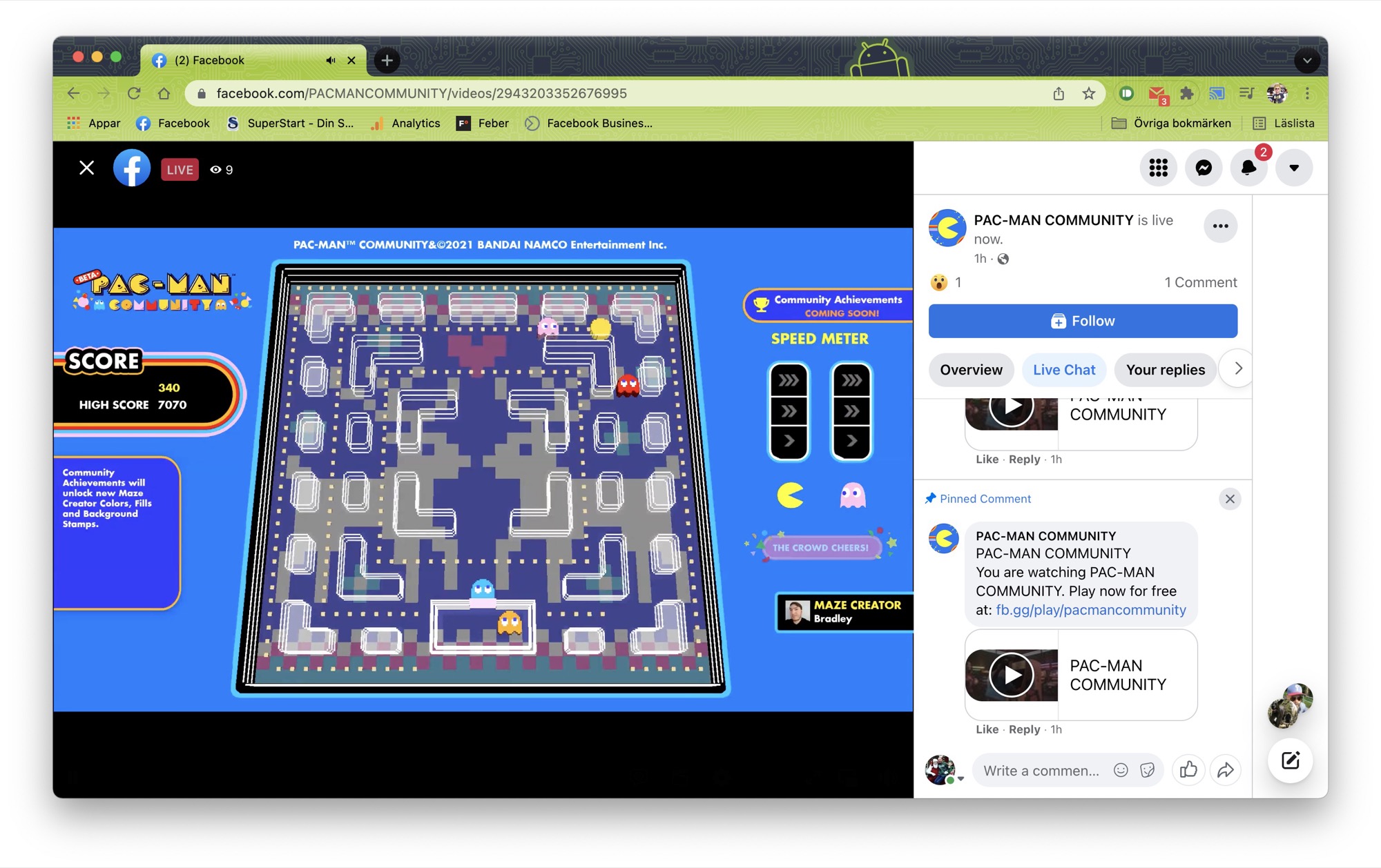 Facebook Gaming lanserar Pac-Man Community. Spela Pac-Man tillsammans ...