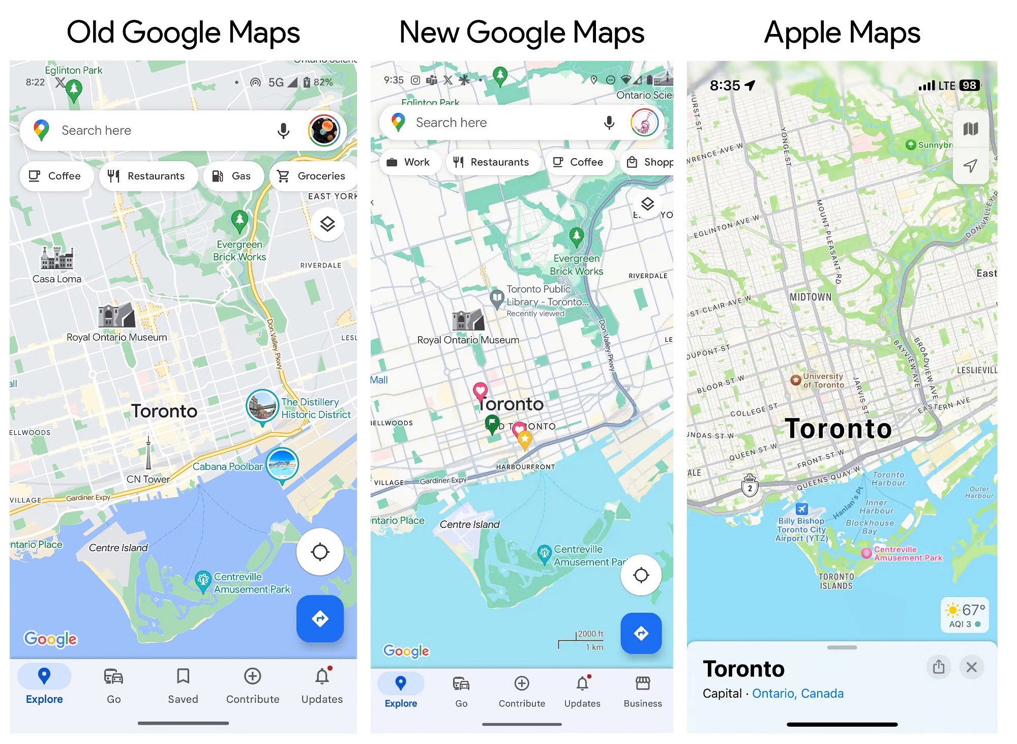 Google Maps verkar få ny design. Ser ut att bli mer lik Apple Maps ...