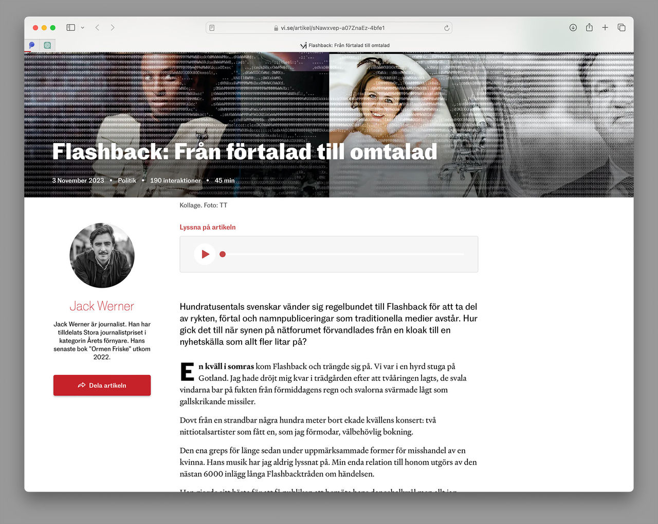 Jack Werner berättar historien om Flashback. Och om Jan Axelsson. | Feber / Internet