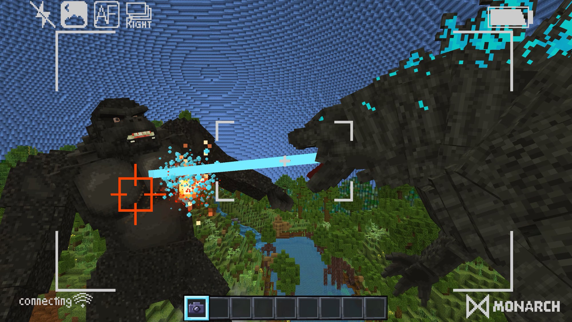 Godzilla gör besök i Minecraft. Var Godzilla eller fly från Godzilla ...