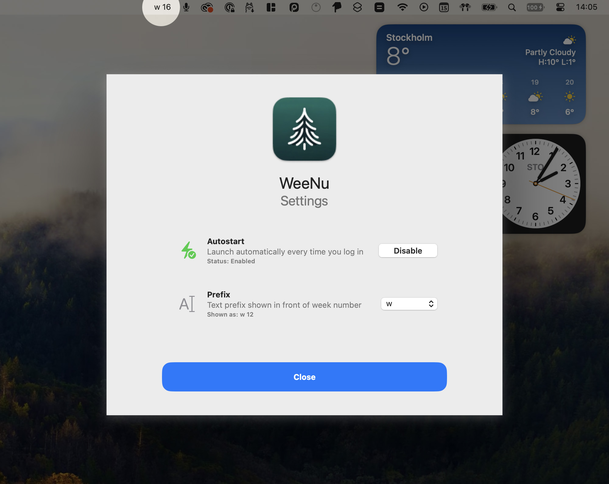 Få veckonumret i menyraden. På macOS. | Feber / Mac