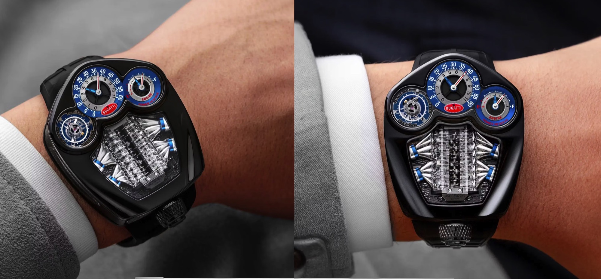 Klocka som matchar din Bugatti Tourbillon. Med fungerande V16-motor ...