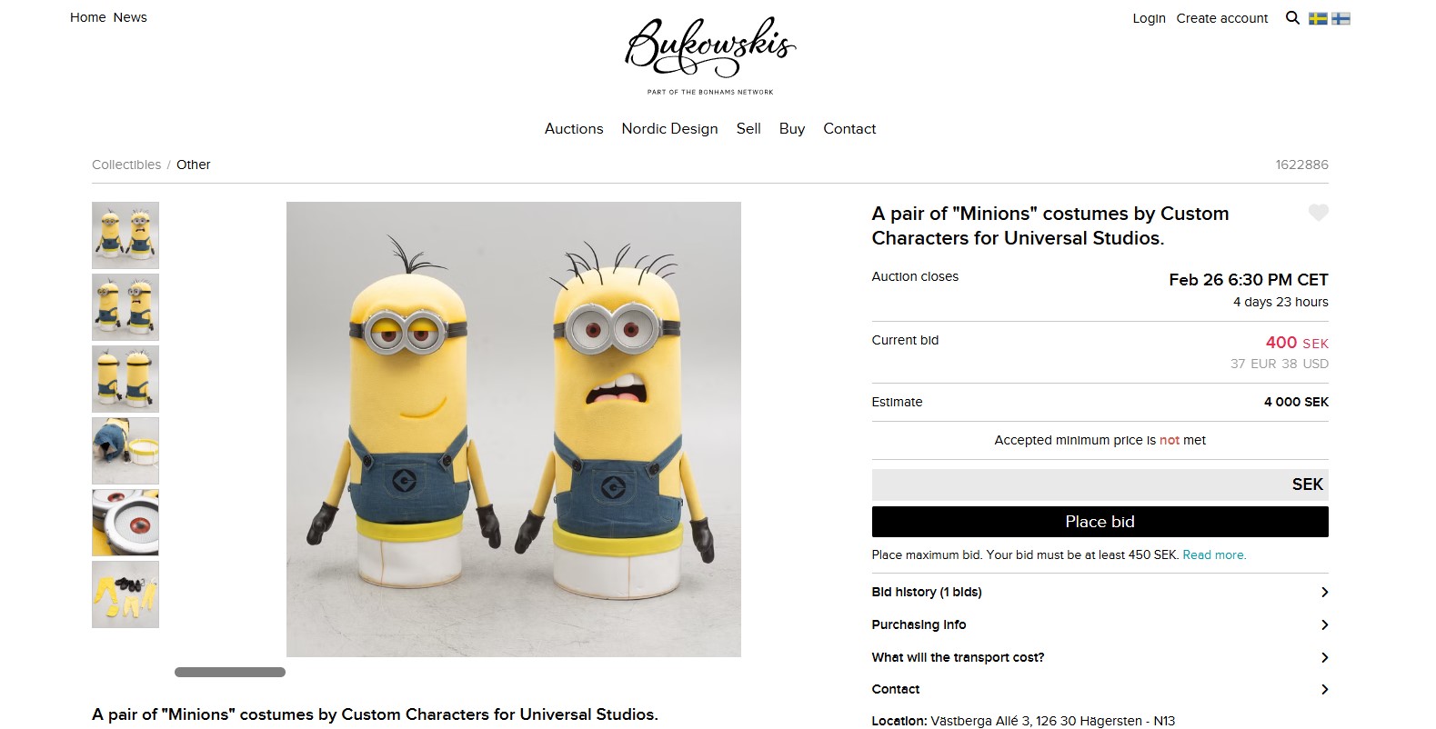 Stora Minion-dräkter från Universal Studios till salu. Filmhistoria på ...