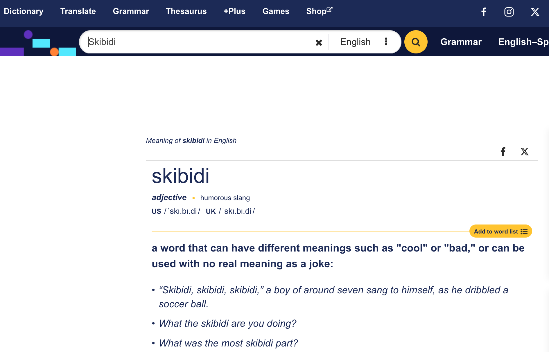 Skibidi är nu ett riktigt engelskt ord. Kidsen jublar. | Feber / Internet